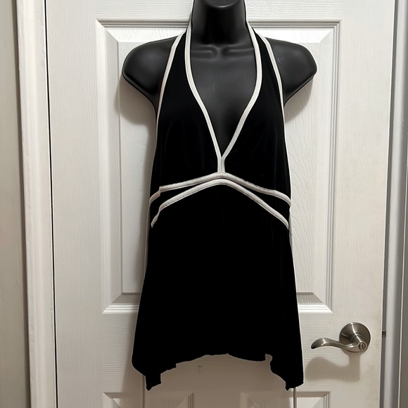 New York & Company | Tops | Nyco Blk Halter Top With White Stripes A ...